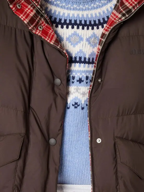 Miu Miu Technical Pongé Reversible Down Jacket