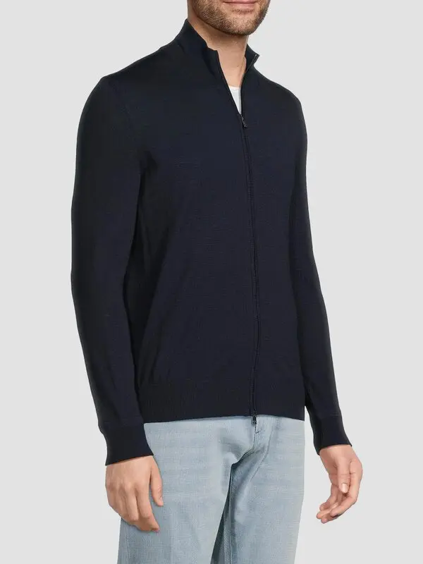 Isaia Fine Gauge Full-zip Wool Sweater