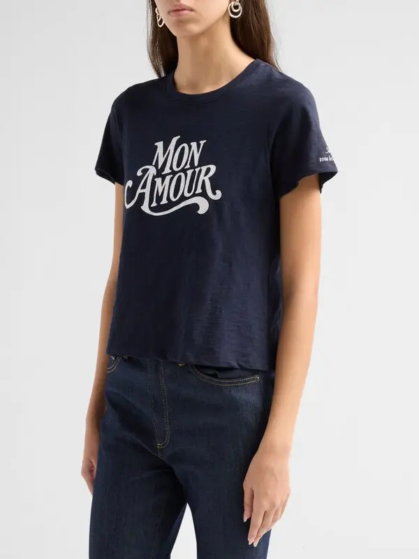 Cinq À Sept Mon Amour Embellished Graphic Cotton T-shirt