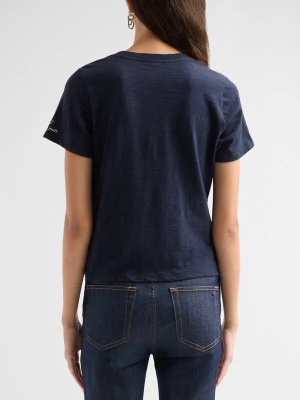 Cinq À Sept Mon Amour Embellished Graphic Cotton T-shirt