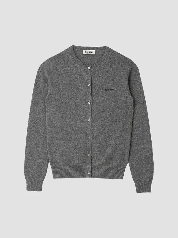 Miu Miu Cashmere Knit Cardigan - Grey