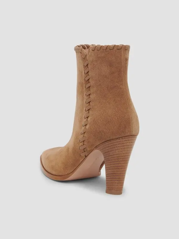 GIANVITO ROSSI 85mm Whipstitch-trim Suede Ankle Boots