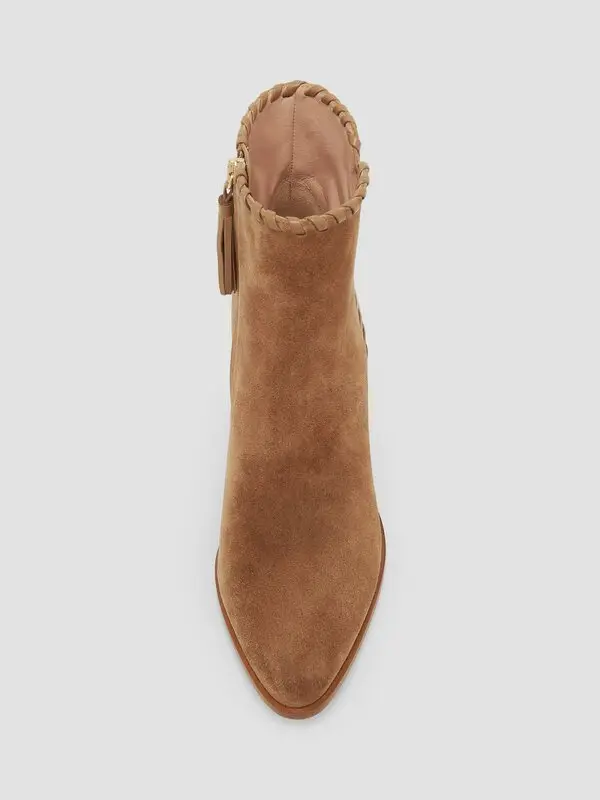 GIANVITO ROSSI 85mm Whipstitch-trim Suede Ankle Boots