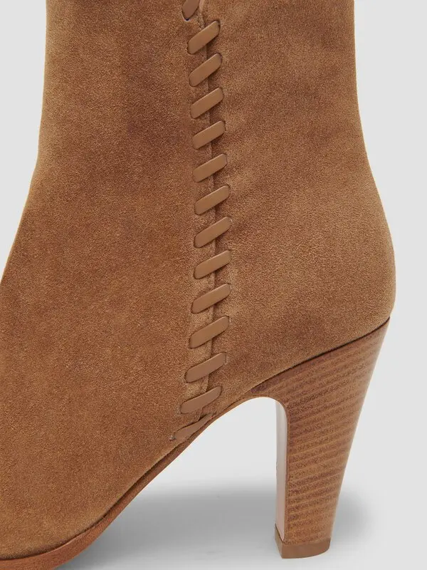 GIANVITO ROSSI 85mm Whipstitch-trim Suede Ankle Boots