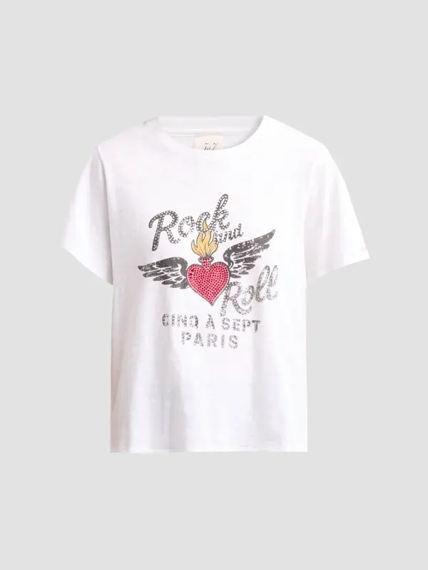 Cinq À Sept Graphic Cotton T-shirt - White Multi