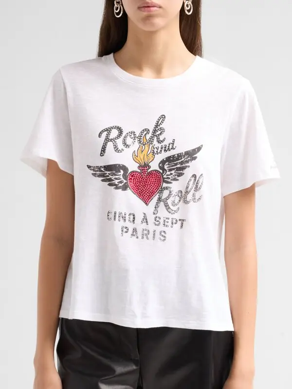 Cinq À Sept Graphic Cotton T-shirt - White Multi