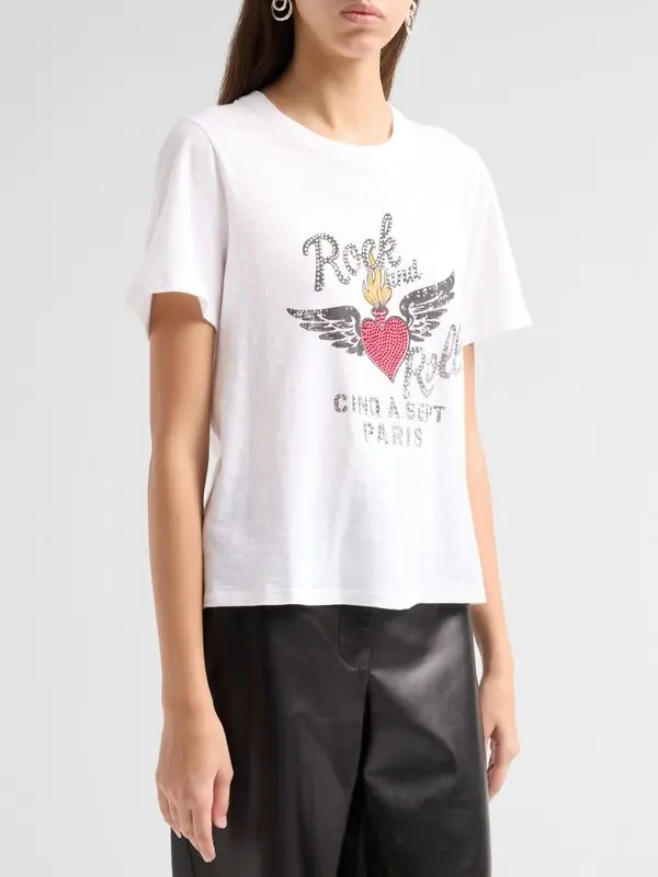 Cinq À Sept Graphic Cotton T-shirt - White Multi