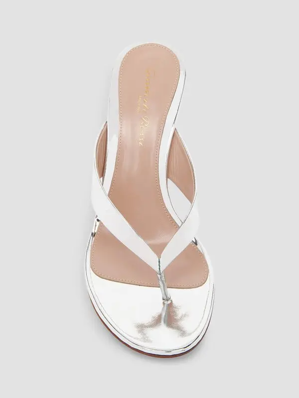 GIANVITO ROSSI 70mm Patent Leather Sandals - Silver