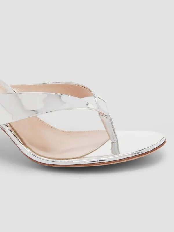 GIANVITO ROSSI 70mm Patent Leather Sandals - Silver