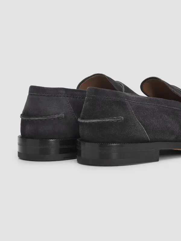 GIANVITO ROSSI Preppy 45mm Suede Penny Loafers - Carbon