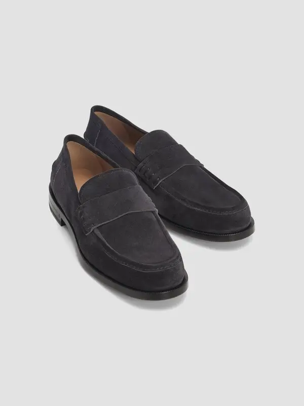 GIANVITO ROSSI Preppy 45mm Suede Penny Loafers - Carbon
