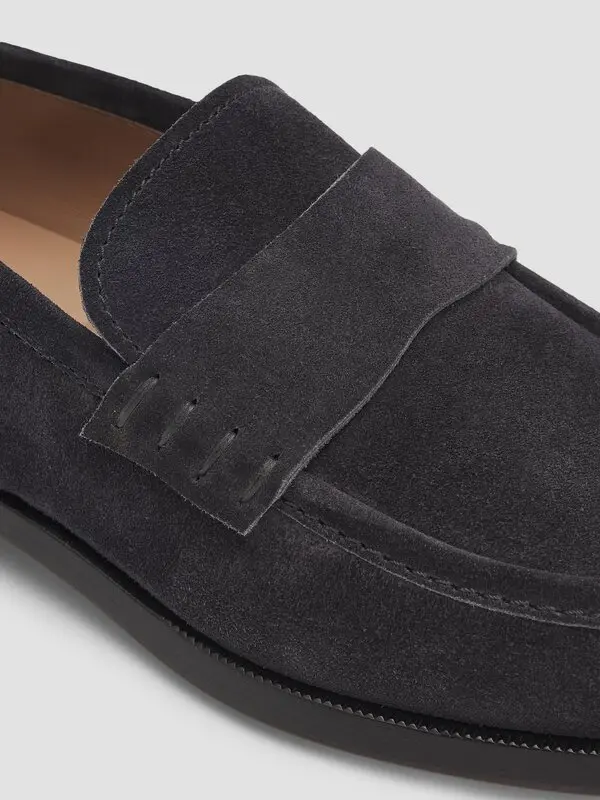 GIANVITO ROSSI Preppy 45mm Suede Penny Loafers - Carbon