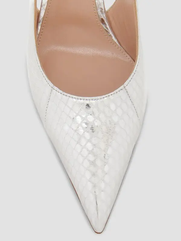 GIANVITO ROSSI 95mm Snakeskin-embossed Leather Slingback Pumps