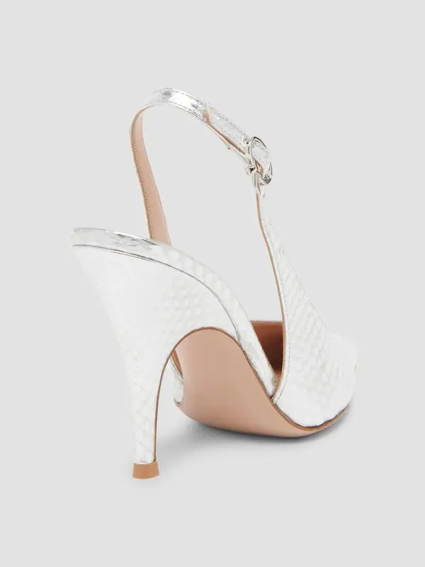 GIANVITO ROSSI 95mm Snakeskin-embossed Leather Slingback Pumps
