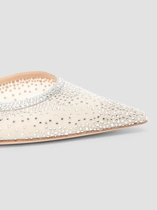 GIANVITO ROSSI Burma 95mm Embellished Sheer Organza Pumps - Silver