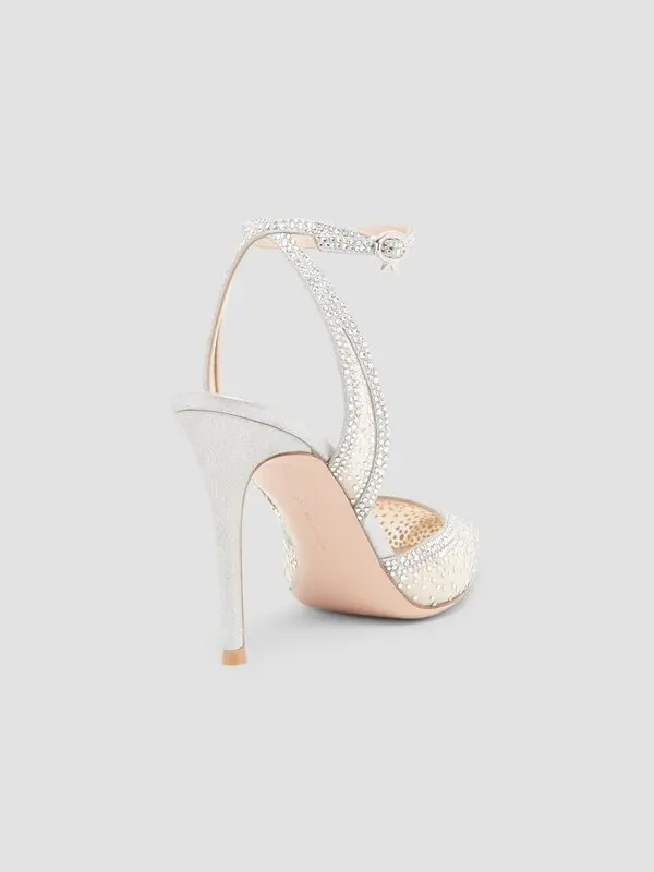GIANVITO ROSSI Burma 95mm Embellished Sheer Organza Pumps - Silver