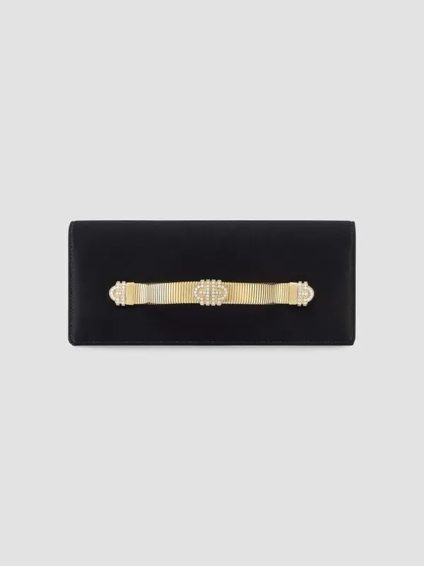 BVLGARI Tubogas Satin Clutch - Black