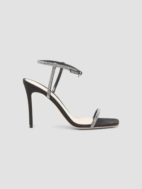 GIANVITO ROSSI 95mm Crystal-embellished Suede Sandals