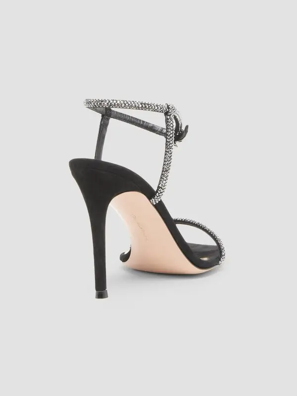 GIANVITO ROSSI 95mm Crystal-embellished Suede Sandals