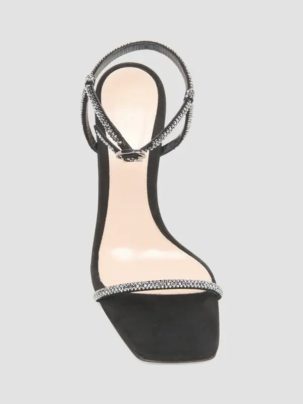GIANVITO ROSSI 95mm Crystal-embellished Suede Sandals