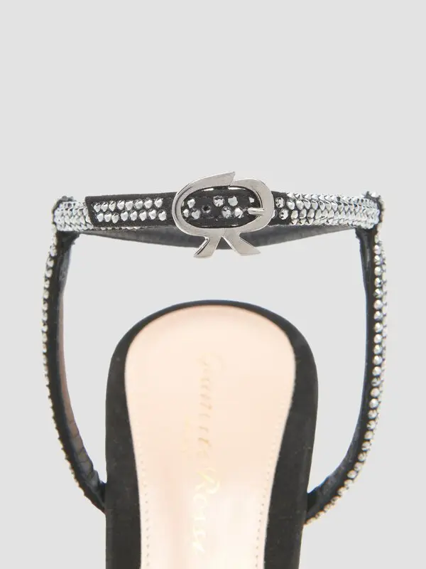 GIANVITO ROSSI 95mm Crystal-embellished Suede Sandals