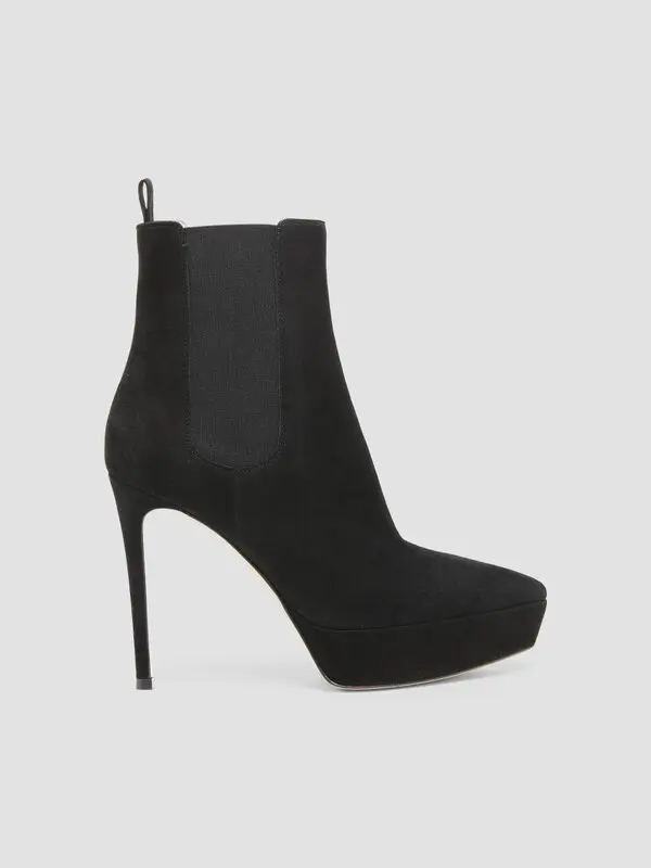 GIANVITO ROSSI 120mm Suede Chelsea Boots - Black