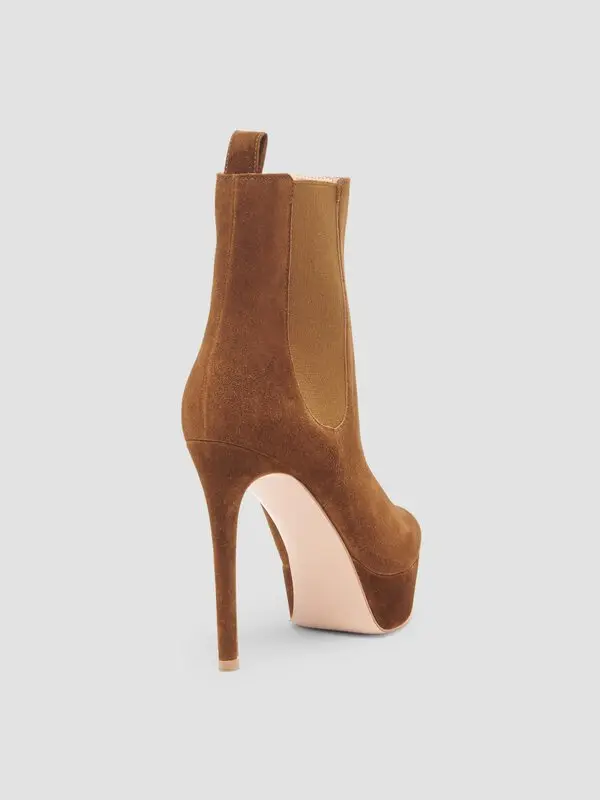 GIANVITO ROSSI 120mm Suede Chelsea Boots - Texas