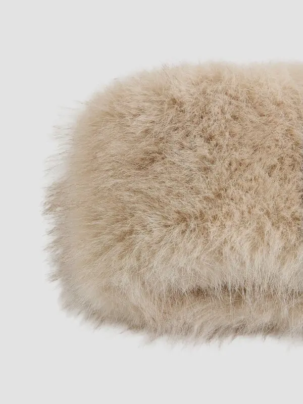 Valentino Garavani Vlogo Signature Faux Fur Headband