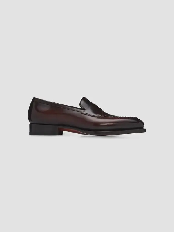 Santoni Arco Leather Loafers - Dark Brown