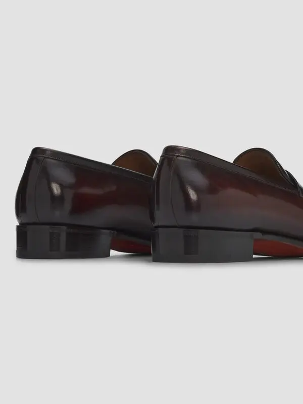 Santoni Arco Leather Loafers - Dark Brown