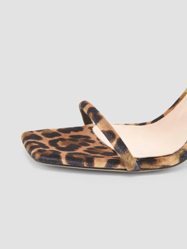 GIANVITO ROSSI 95mm Leopard-print Velvet Sandals