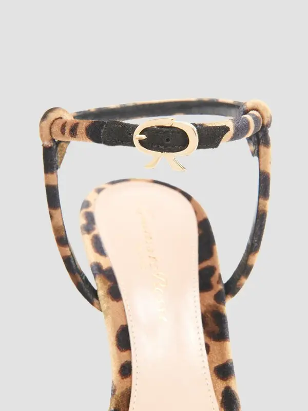 GIANVITO ROSSI 95mm Leopard-print Velvet Sandals