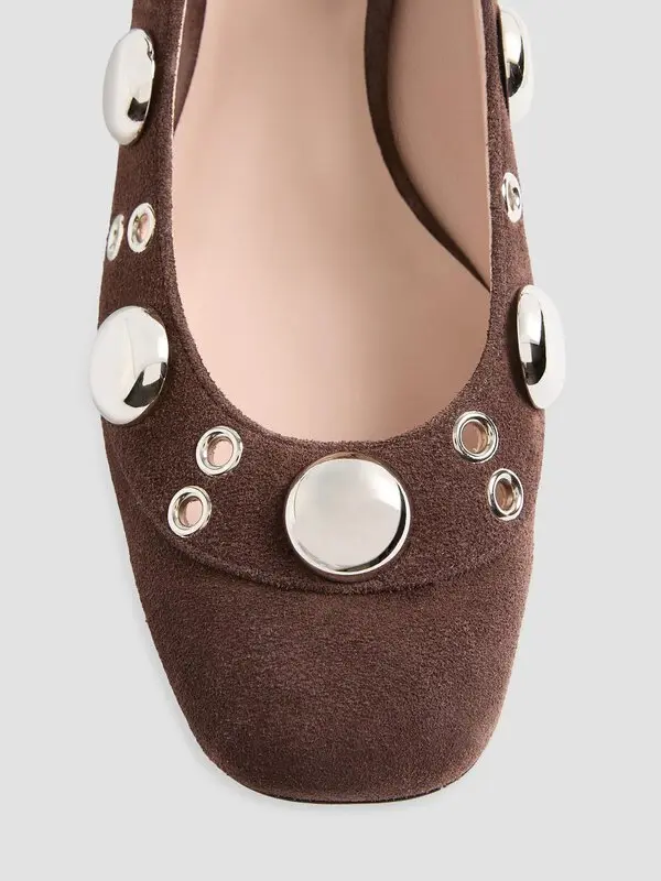 Valentino Garavani Nellcôte Mary-jane 30mm Pumps In Crust Leather - Testa Di Moro