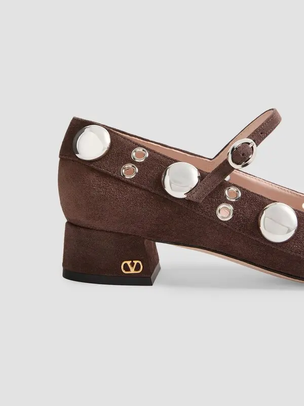 Valentino Garavani Nellcôte Mary-jane 30mm Pumps In Crust Leather - Testa Di Moro