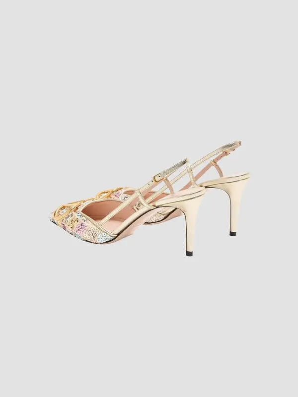 Valentino Garavani Vlogo Signature 80mm Slingback Pumps Décollet