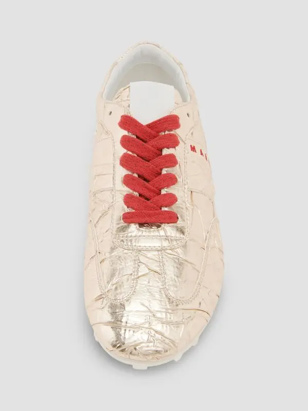 Marni Metallic Crinkle Low-top Sneakers