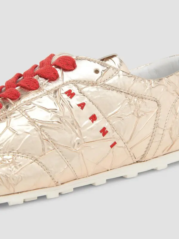 Marni Metallic Crinkle Low-top Sneakers