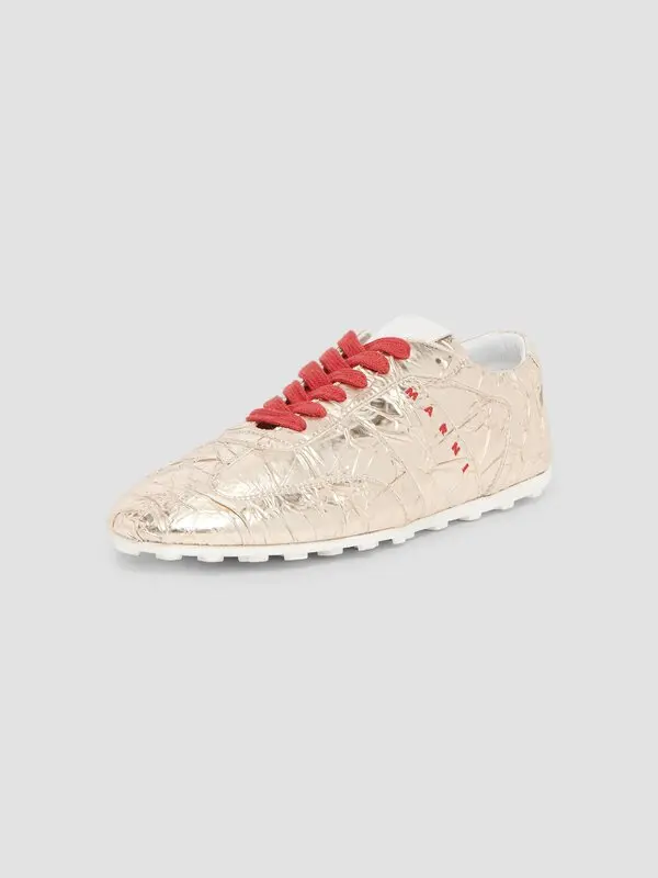 Marni Metallic Crinkle Low-top Sneakers