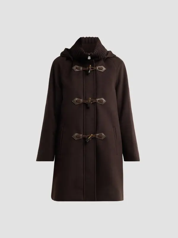 Cinzia Rocca Virgin Wool Toggle Hooded Coat