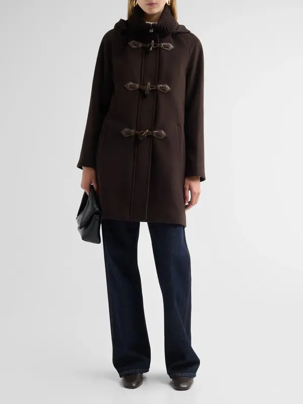 Cinzia Rocca Virgin Wool Toggle Hooded Coat