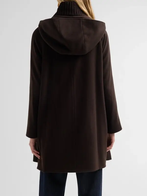 Cinzia Rocca Virgin Wool Toggle Hooded Coat