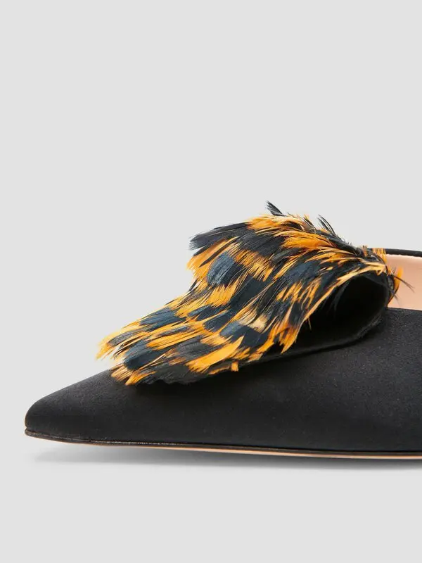 GIANVITO ROSSI 70mm Crepe Satin Stretch Mules