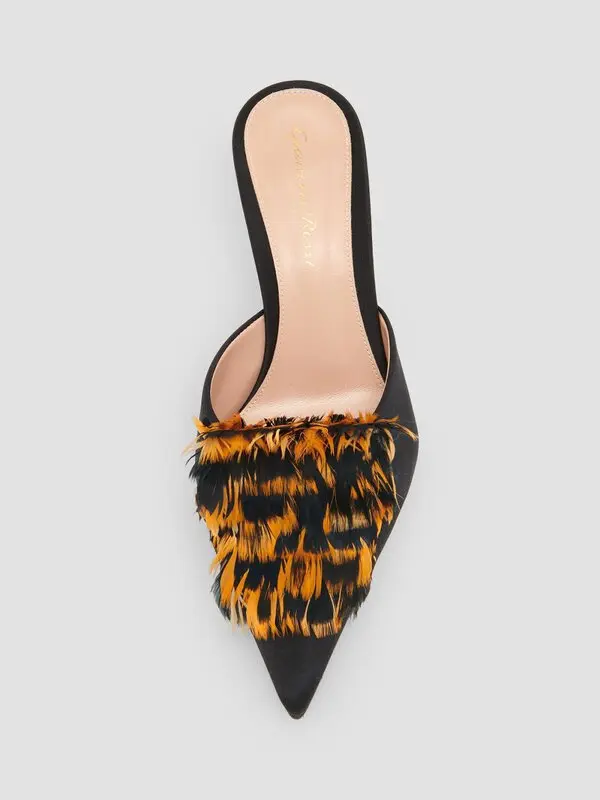 GIANVITO ROSSI 70mm Crepe Satin Stretch Mules