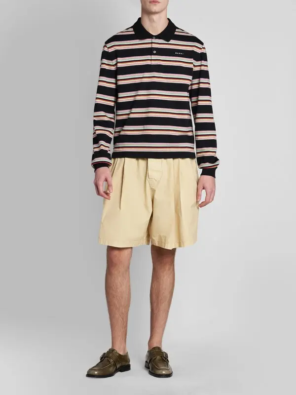Marni Striped Cotton Slim-fit Polo Shirt