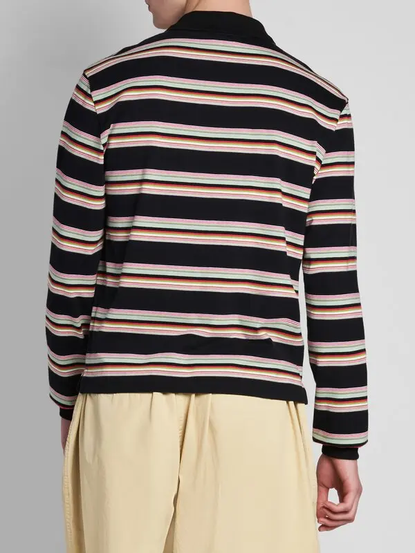 Marni Striped Cotton Slim-fit Polo Shirt