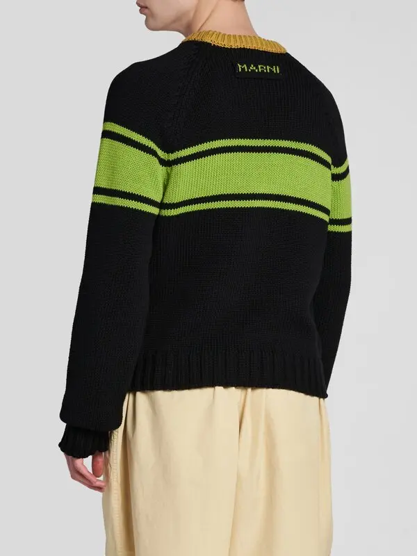 Marni Colorblocked Cotton Crewneck Sweater