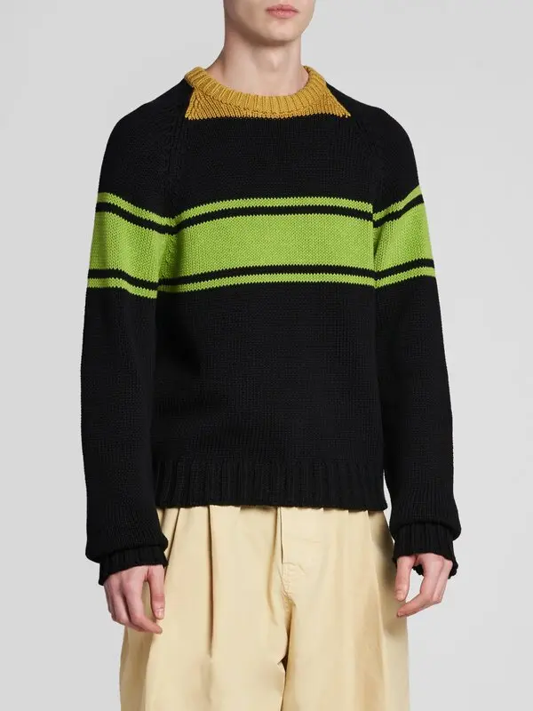 Marni Colorblocked Cotton Crewneck Sweater