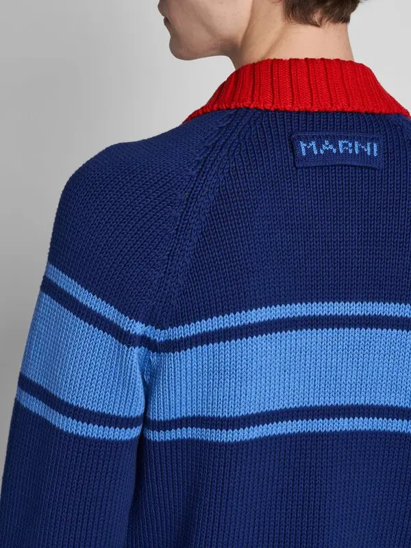 Marni Colorblocked Cotton Zip-front Cardigan