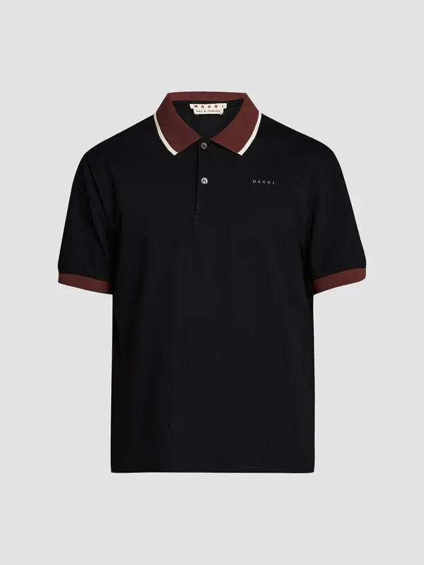 Marni Slim-fit Cotton Polo Shirt - Black