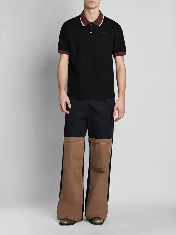 Marni Slim-fit Cotton Polo Shirt - Black